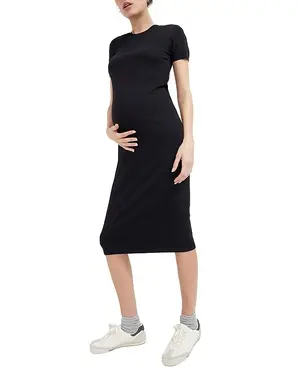 Hatch Collection The Eliza Maternity T-shirt Dress - Black