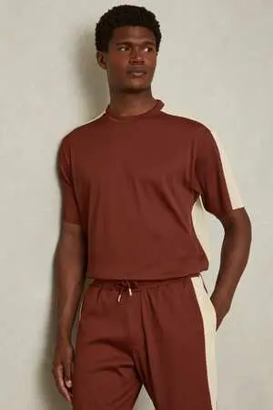REISS Canyon Oversized Plisse Crew Neck T-shirt