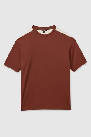 REISS Canyon Oversized Plisse Crew Neck T-shirt