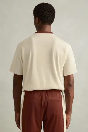 REISS Canyon Oversized Plisse Crew Neck T-shirt