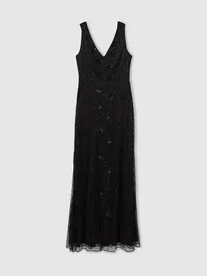 RAISHMA Embellished Mesh Maxi Dress