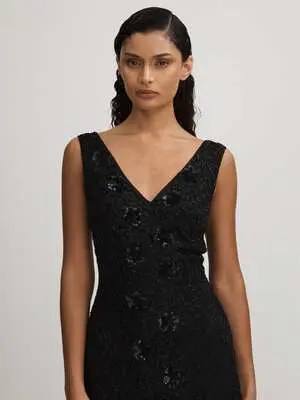RAISHMA Embellished Mesh Maxi Dress