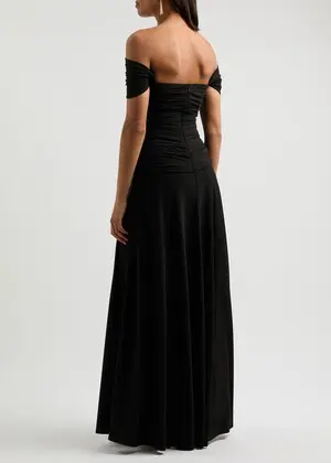 Talbot Runhof Off-the-shoulder Stretch Gown