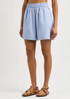 LMND Chiara Striped Cotton Shorts