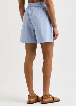 LMND Chiara Striped Cotton Shorts