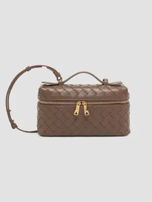 Bottega Veneta Intrecciato Leather Crossbody Bag - Pinecone