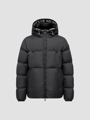 Moncler Montcla Logo Hooded Down Jacket - Black