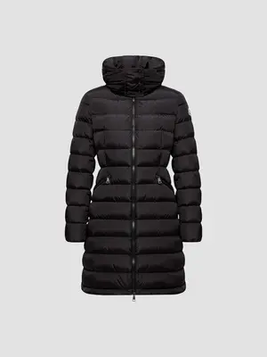 Moncler Flammette Fitted Long Down Coat