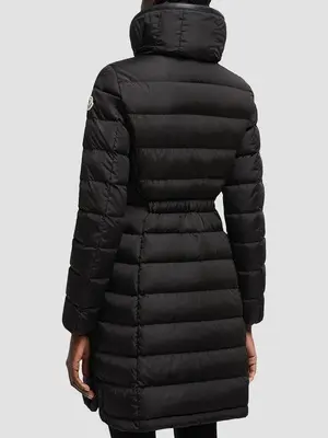 Moncler Flammette Fitted Long Down Coat