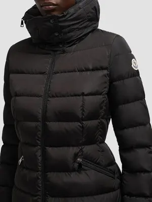 Moncler Flammette Fitted Long Down Coat