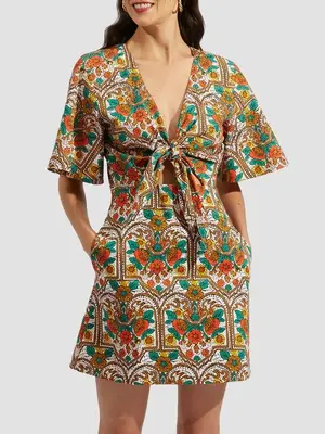 La DoubleJ Peek-a-boo Mini Dress - Corte White Rust