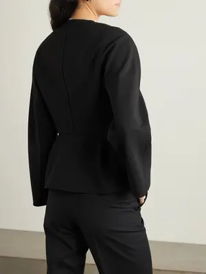 Max Mara Fronda Double-breasted Stretch-crepe Peplum Jacket