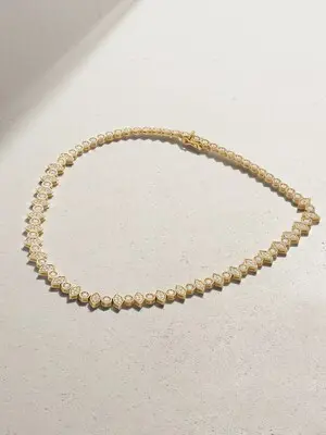 KOLOURS JEWELRY Hexagon Extra Large 18-karat Diamond Necklace