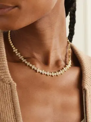KOLOURS JEWELRY Hexagon Extra Large 18-karat Diamond Necklace