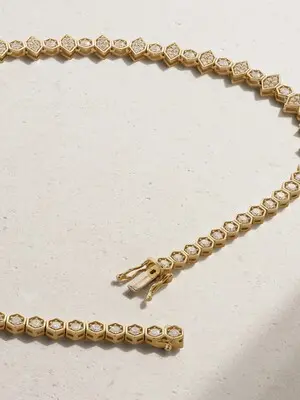 KOLOURS JEWELRY Hexagon Extra Large 18-karat Diamond Necklace
