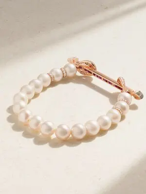 ANANYA 18-karat Rose Multi-stone Bracelet - Gold