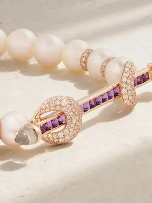 ANANYA 18-karat Rose Multi-stone Bracelet - Gold