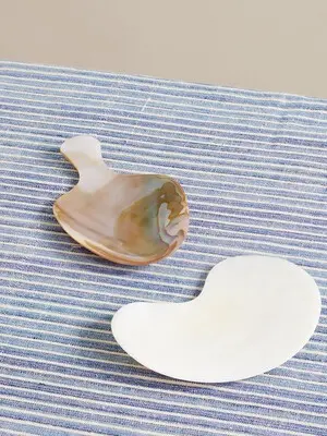 GOHAR WORLD Bean And Scoop Set Of Two Mother-of-pearl Dishes - Neutrals