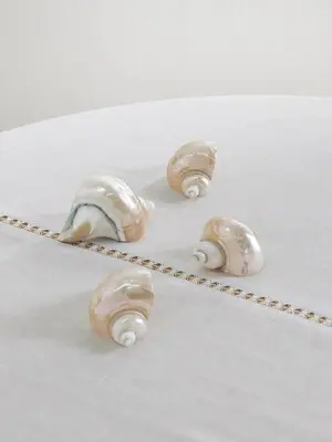 GOHAR WORLD Set Of Four Mother-of-pearl Napkin Rings - Neutrals