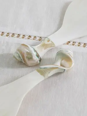 GOHAR WORLD Set Of Two Mother-of-pearl Salad Servers