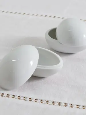 GOHAR WORLD Egg Set Of Two Porcelain Trinket Dishes