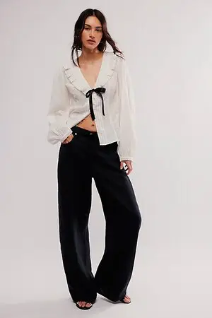 Citizens Of Humanity Brynn Drawstring Linen Trousers Black