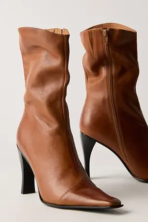 Jeffrey Campbell Sweet Talker Snip Toe Boots - Camel Distressed