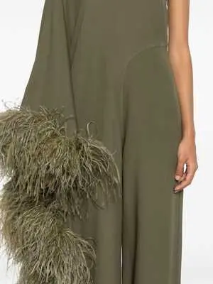 TALLER MARMO Ebro Feather-trim Jumpsuit