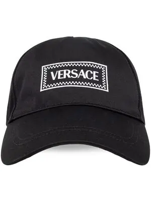 Versace Logo-embroidered Cap - Black