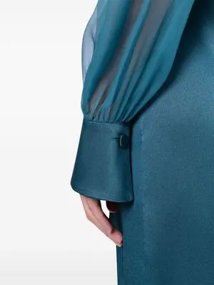 Alberta Ferretti Sheer-overlay Midi Dress