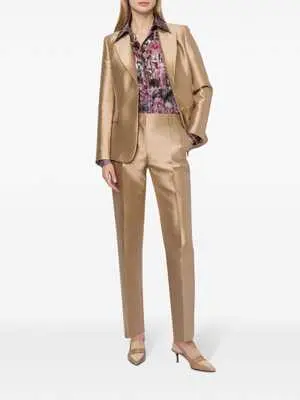 Alberta Ferretti Single-breasted Satin Blazer - Neutrals