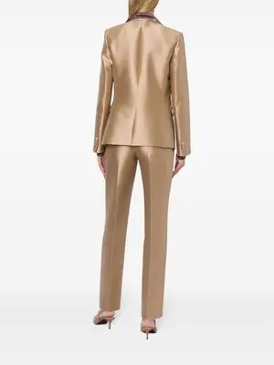 Alberta Ferretti Single-breasted Satin Blazer - Neutrals