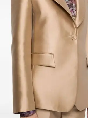Alberta Ferretti Single-breasted Satin Blazer - Neutrals