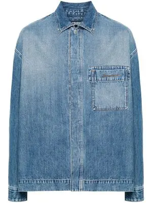 Jacquemus La Chemise Logo-embroidered Denim Shirt - Blue