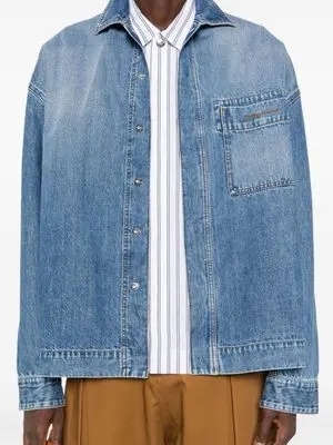 Jacquemus La Chemise Logo-embroidered Denim Shirt - Blue