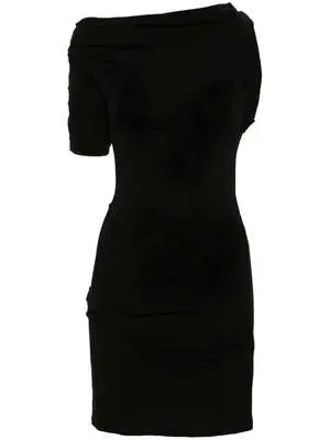 Jacquemus La Mini Robe Draped Mini Dress - Black