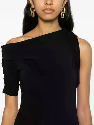 Jacquemus La Mini Robe Draped Mini Dress - Black