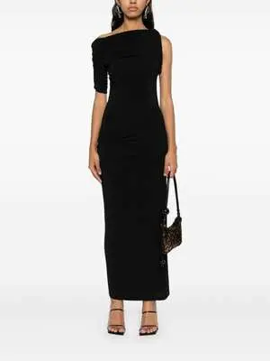 Jacquemus Drapeado Midi Dress - Black
