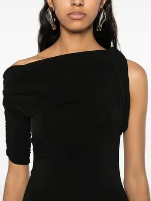 Jacquemus Drapeado Midi Dress - Black