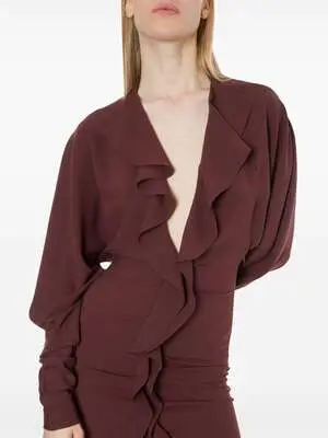 Philosophy Di Lorenzo Serafini V-neck Ruffled Mini Dress