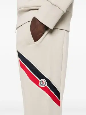 Moncler Stripe-detail Logo-appliqué Track Pants