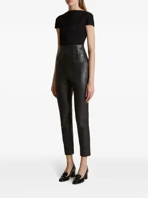 Khaite Leather Tapered Trousers