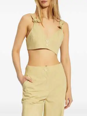 GANNI Knot-detail Cropped Top