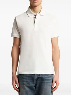 Etro Pegaso-embroidered Polo Shirt - White