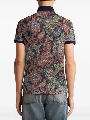 Etro Floral Paisley Print Polo Shirt - Blue