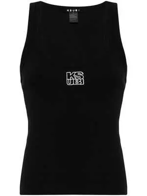 Ksubi Stacked Origin Ribbed Tank Top - Black