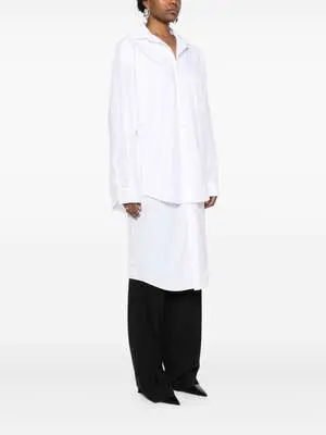 Balenciaga Embroidered-logo Layered Shirt Dress