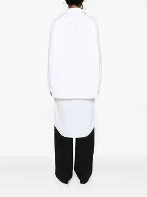 Balenciaga Embroidered-logo Layered Shirt Dress