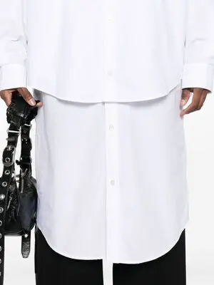 Balenciaga Embroidered-logo Layered Shirt Dress