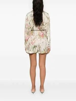 Zimmermann Waverly Silk Playsuit - Neutrals